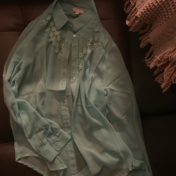 Pearl | Tops | Sheer Button Up | Poshmark